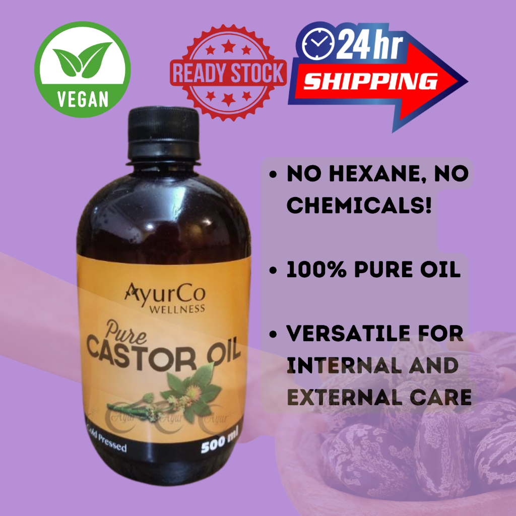 Pure Cold Pressed Castor Oil - Minyak Jarak Asli (500ml) - HEXANE FREE ...