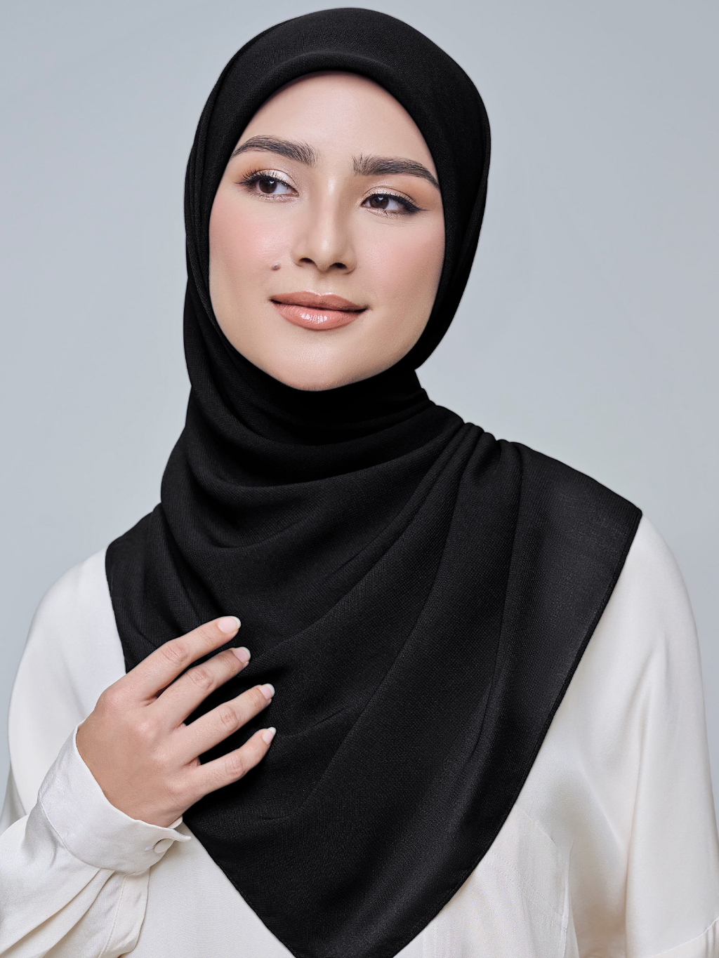 ALHUMAIRA AIRY SQUARE SCARF | Bidang 45' | Korean Polyvoile Cotton ...