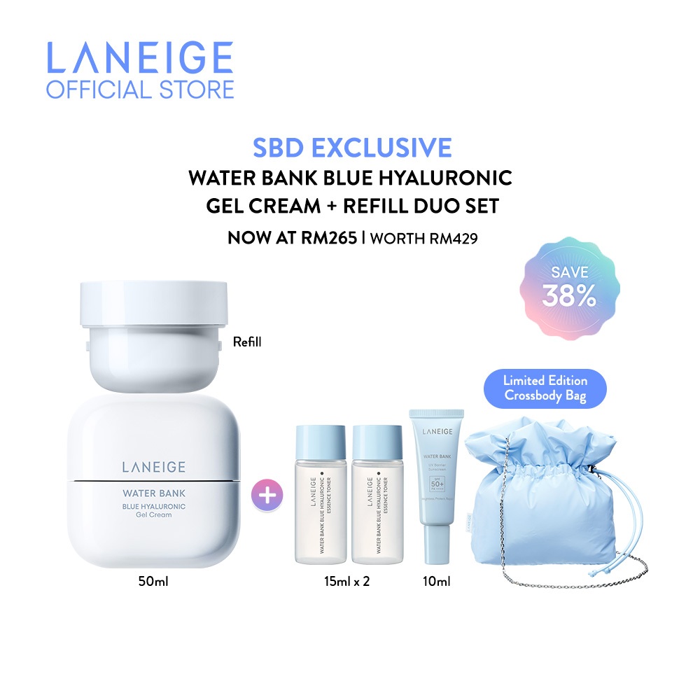 [3 May Exclusive] Laneige Water Bank Gel Cream + Refill Duo Set (Free ...