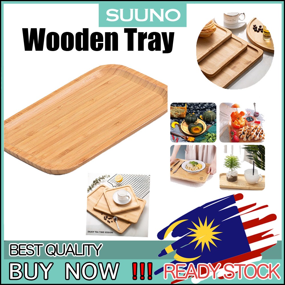 Multifunction Wooden Bamboo Food Serving Trays Big Size Wooden Tray ...