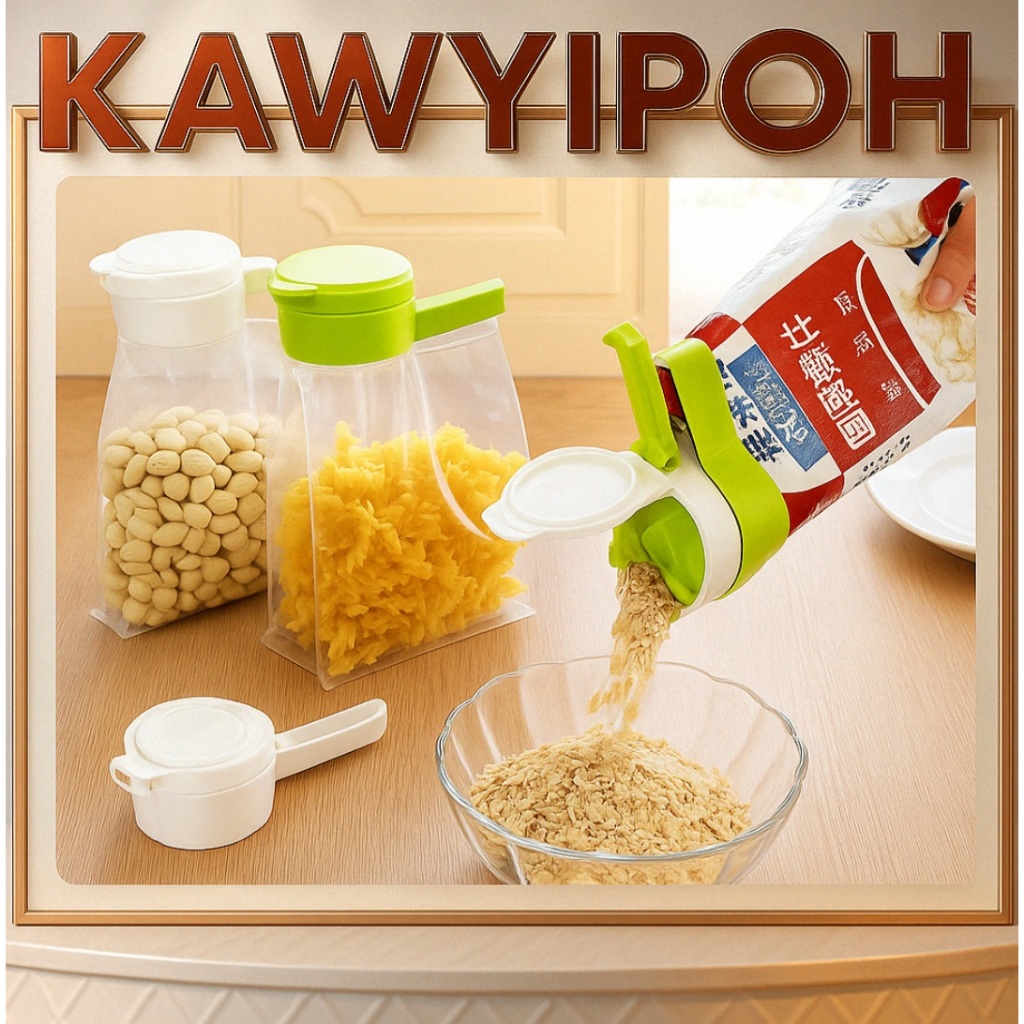 Klip pengedap penyimpanan makanan with pour spouts,bag clips for food ...