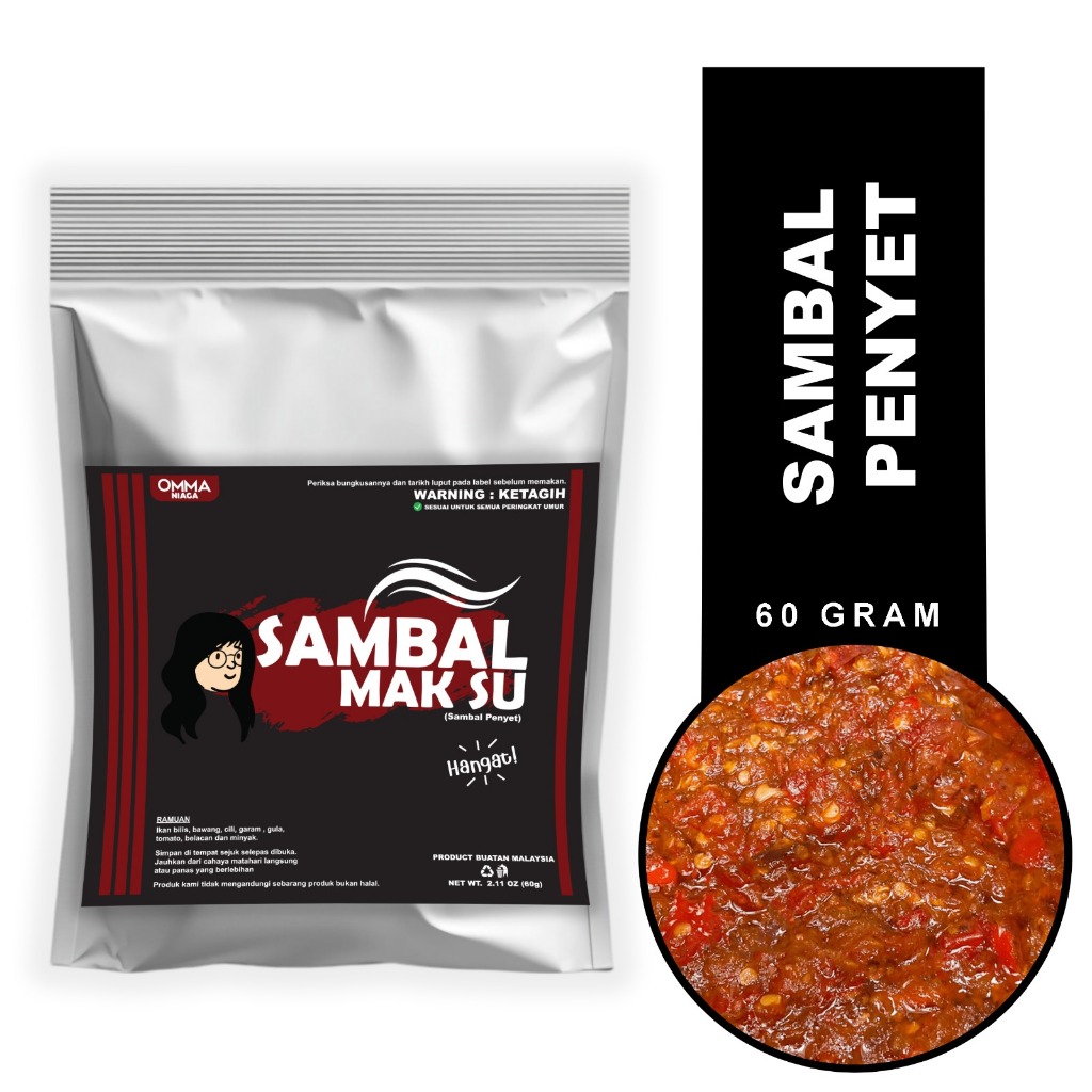 Sambal Penyet Mak Su ( 60 Gram ) | Shopee Malaysia