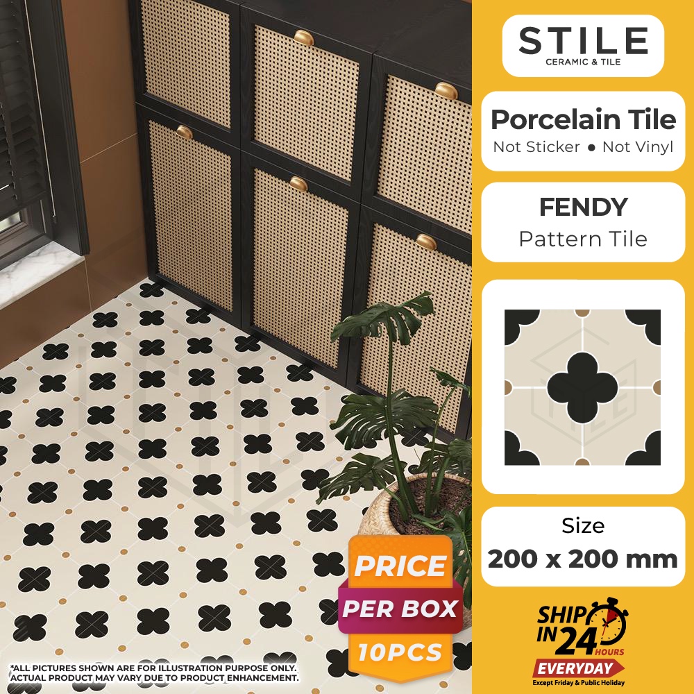 [REAL TILE]10PCS FENDY PATTERN TILES/MOZEK/CERAMIC TILES/MOZEK DAPUR ...