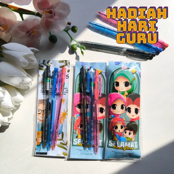 Pen Hadiah Hari Guru – Set 3 Warna dengan Ucapan Comel! | Shopee Malaysia