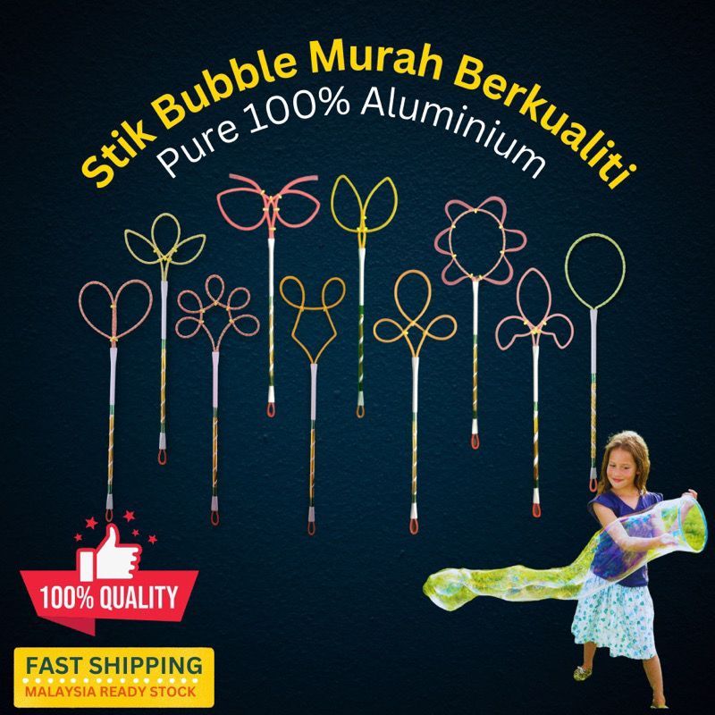 Belon Stik Bubble Stick Murah Berkualiti 100% Aluminium Flower Love ...