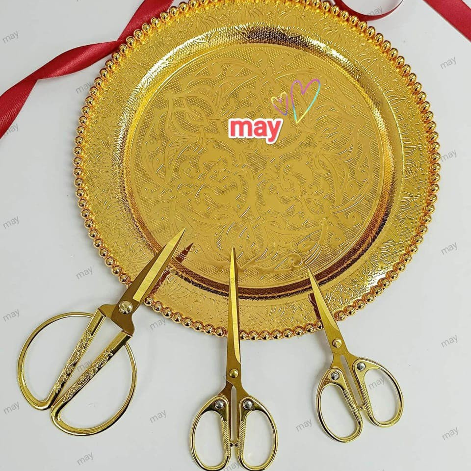 Gold Scissors/Opening Ceremony Gold Scissors/Gold Metal Tray/Gold Metal ...