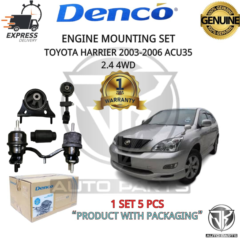 #DENCO#ENGINE MOUNTING SET TOYOTA HARRIER 2003-2006 ACU35 2.4 4WD (MK ...