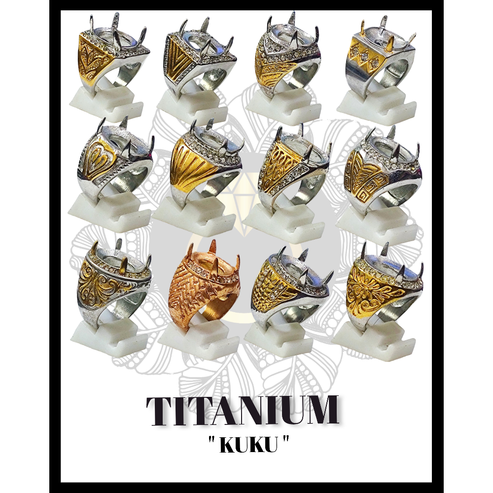 RING TITANIUM KOSONG KUKU BATU BESAR V1 / SAIZ JARI BOLEH DIBESARKAN ...