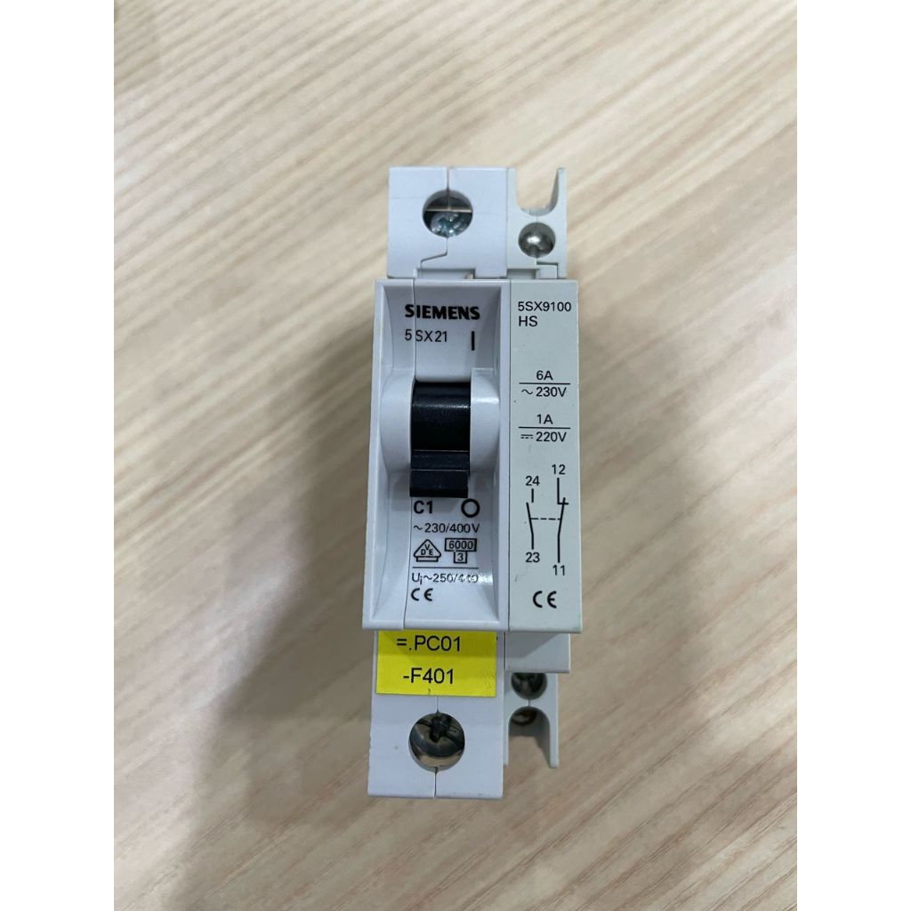 SIEMENS MINIATURE CIRCUIT-BREAKER MCB 5SX21 C1 + AUXILIARY CONTACT ...