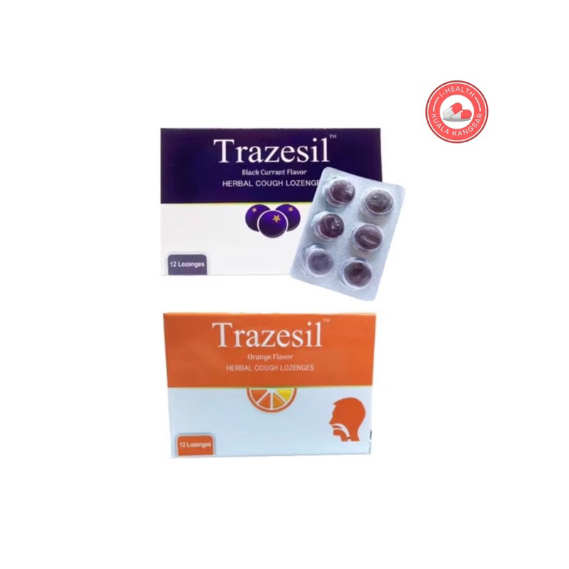 Trazesil Herbal Cough Lozenges Orange/Blackcurrant Flavour 12's(EXP:11. ...