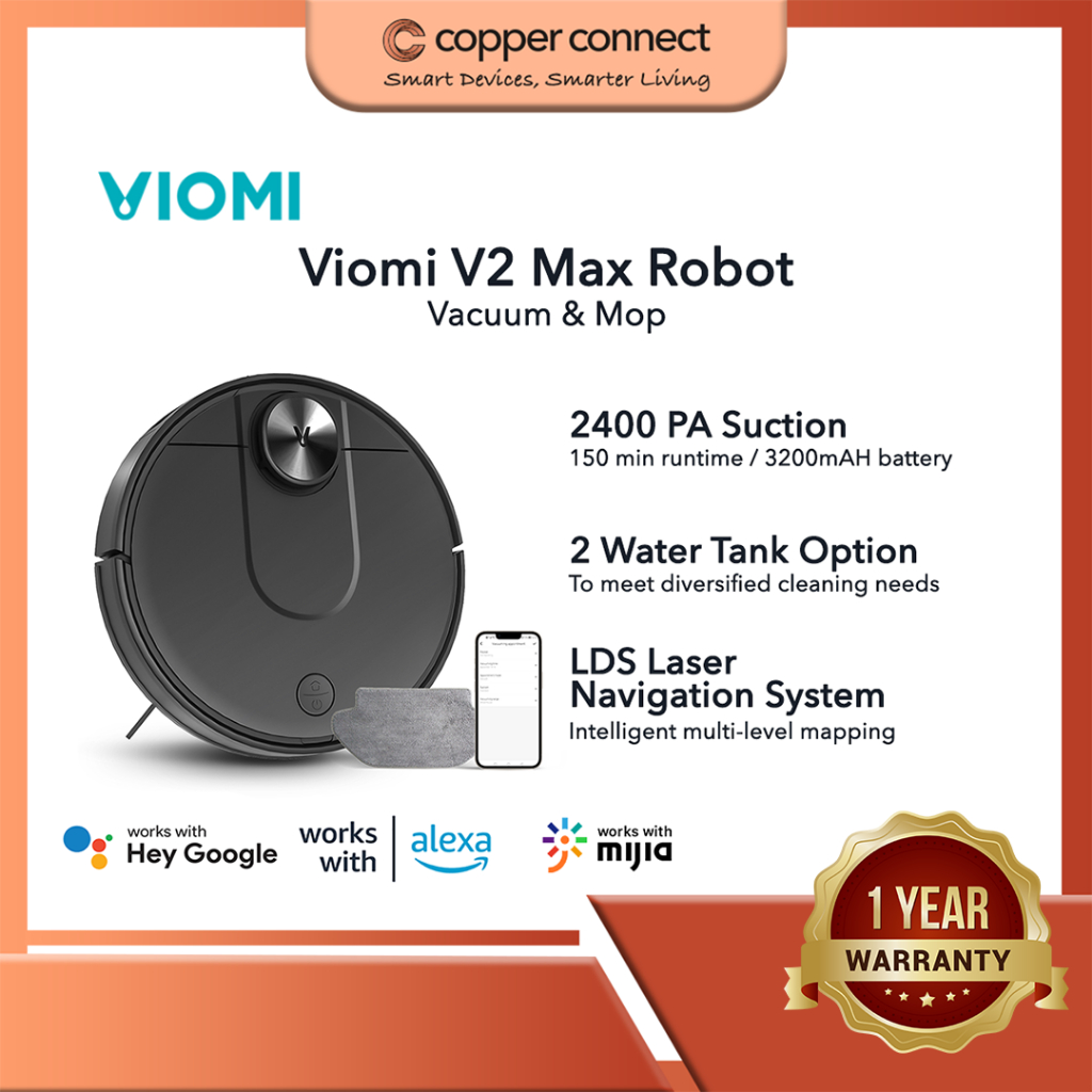 Viomi V2 Max Robot Vacuum & Mop 云米 | LDS Laser Navigation System ...