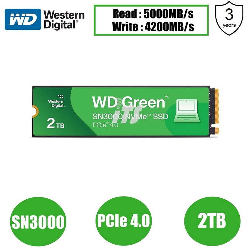 WD Green SN3000 PCIe Gen4 x4 NVMe SSD (500GB/1TB/2TB) | Shopee Malaysia