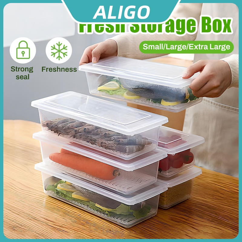 Fresh Storage Box 3-Layer Stackable Multi-Use Freezer Organizer Kitchen ...