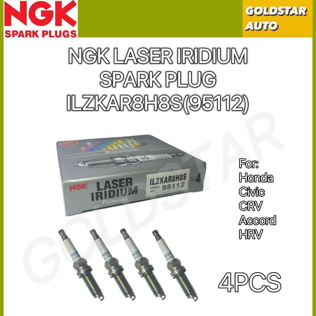 【NGK】ILZKAR8H8S 95112 Laser Iridium Spark Plug 4pcs for Honda Civic CRV ...