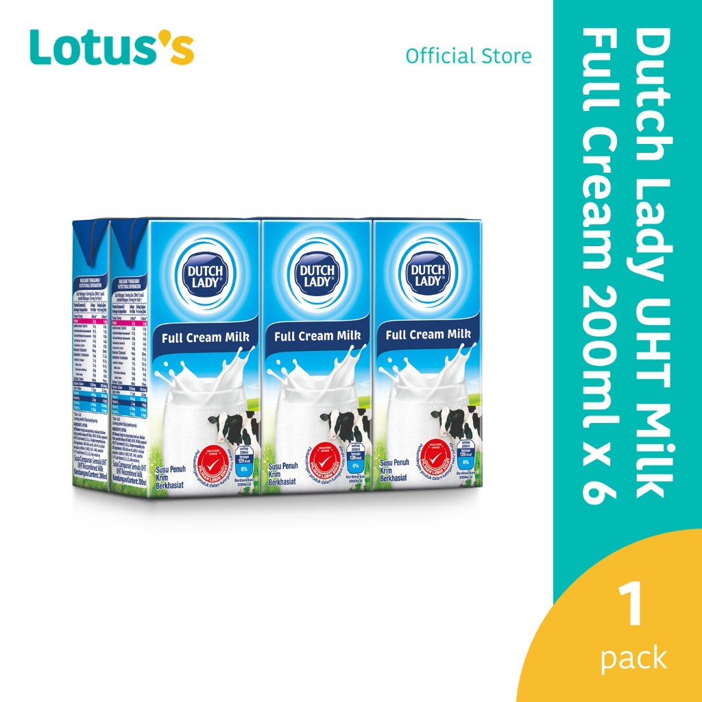 Dutch Lady Pure Farm Full Cream Milk (6 x 200ml) | Shopee Malaysia