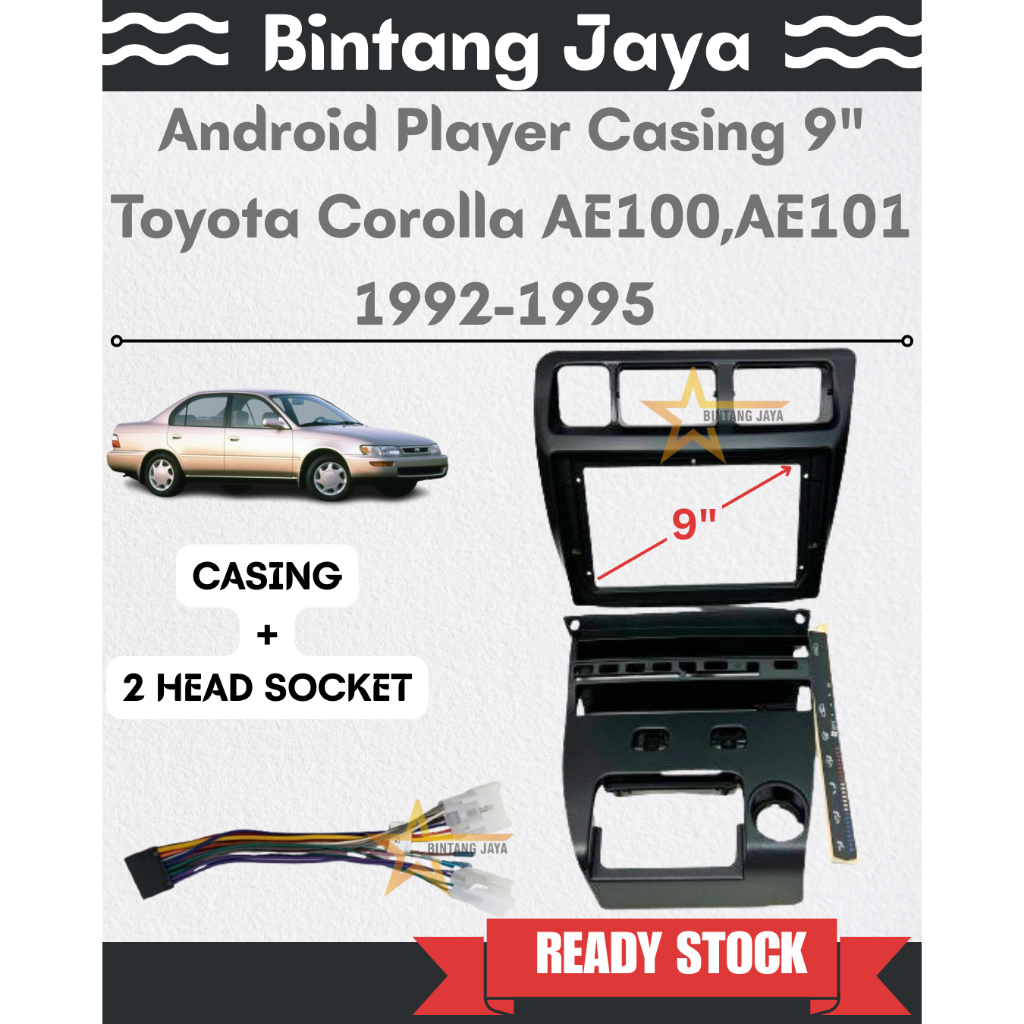 Android Player Casing 9" Toyota Corolla AE100 AE101 1992-1995 [Manual ...