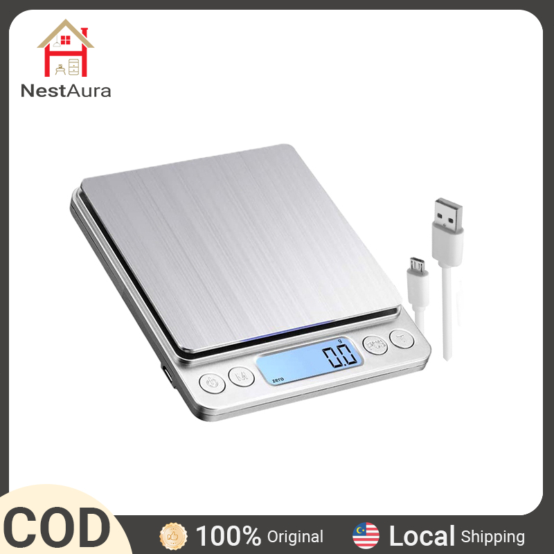 3000g/0.1gP Food Scale Rechargeable Kitchen Scale with Trays Mini Scale ...