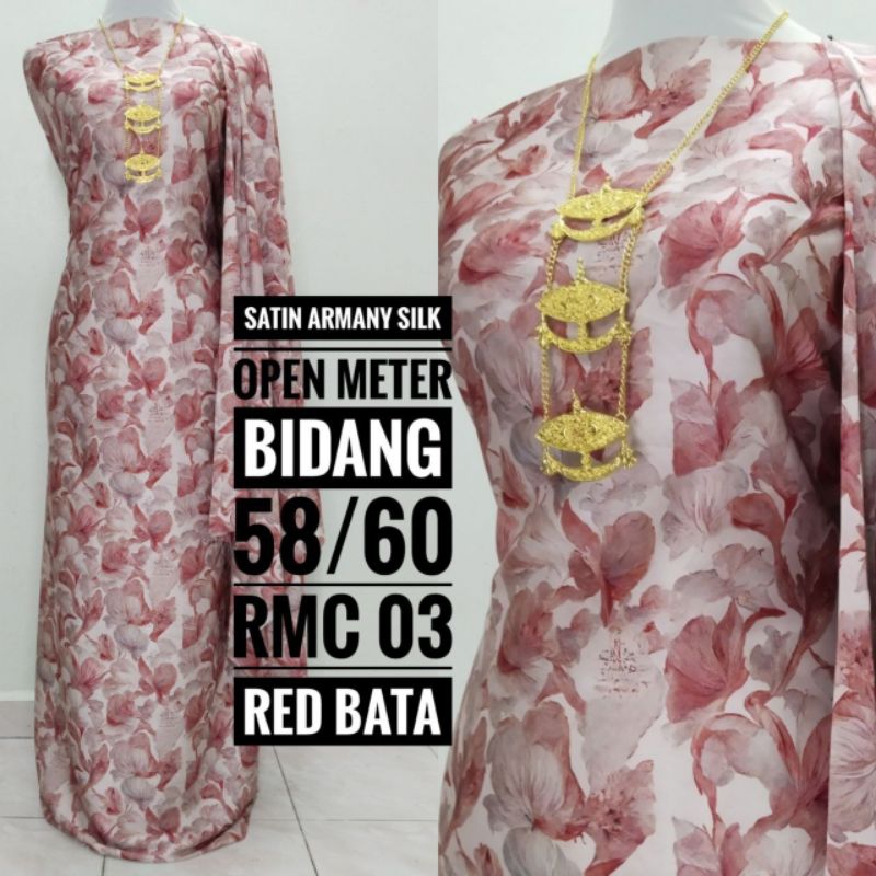 KAIN PASANG MANGO SILK & ARMANY SATIN SILK-OPEN METER/BIDANG 60(harga ...