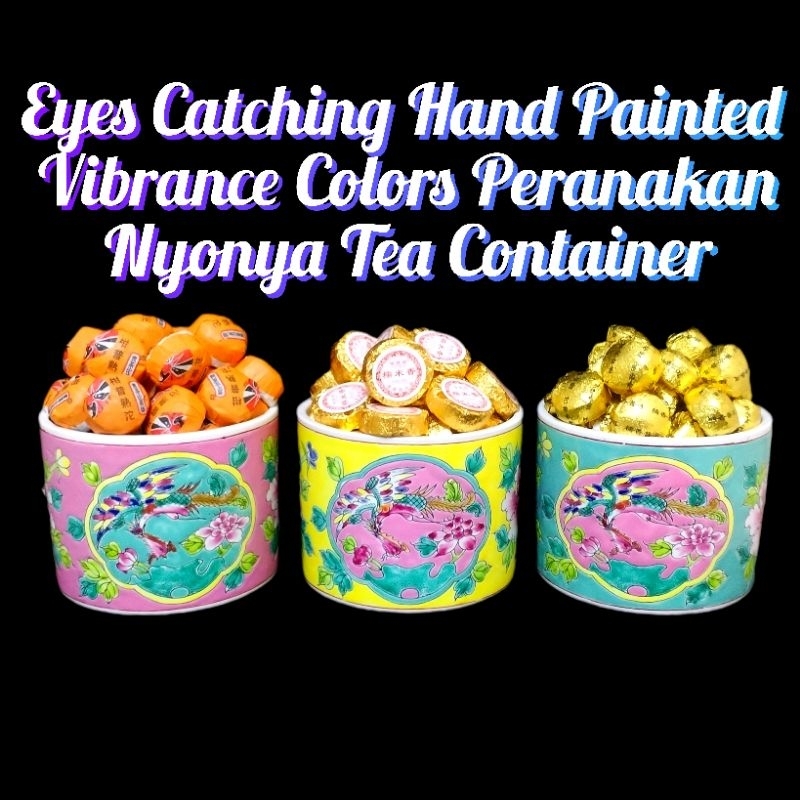 Vibrance Colors Hand Painted Peranakan Nonya Nyonya Tea Container ...