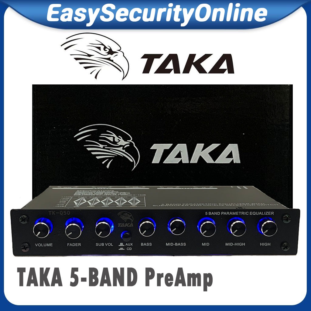 5-Band Pre-Amp TAKA Parametric Preamp with Subwoofer Output suitable ...
