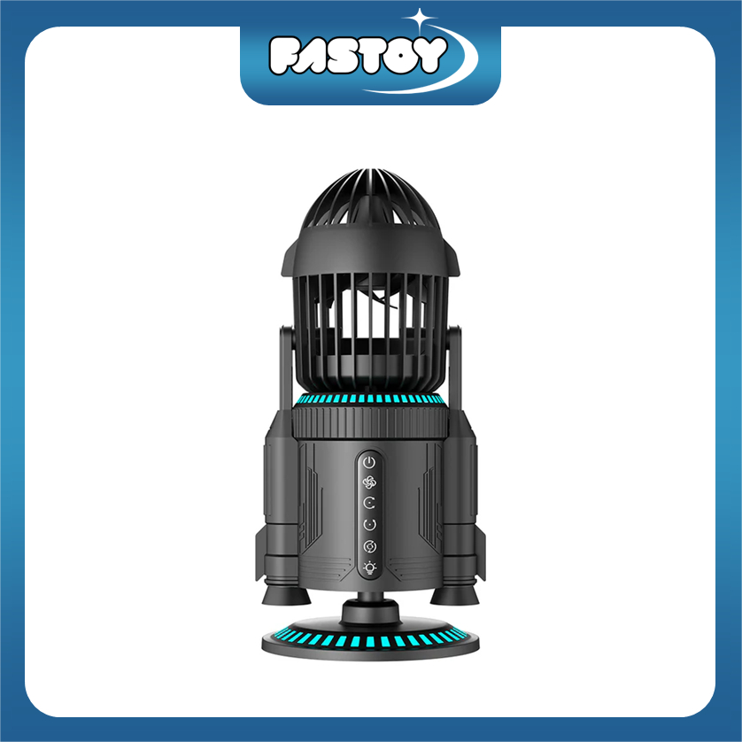 CREATIVE ROCKET DESKTOP FAN WITH LED LIGHTS & HUMIDIFIER FUNCTION, USB ...