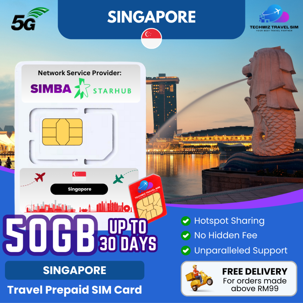 【新加坡 Singapore Travel SIM Card】【30GB SIMBA Starhub】【 Hotspot】Singapore ...
