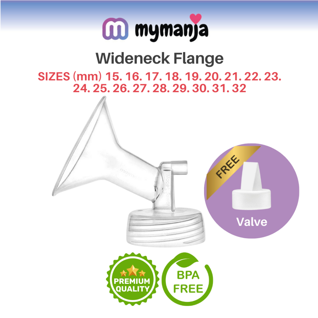MYMANJA Wideneck Flange - 15 to 32mm Breast Shield (free Valve) for ...