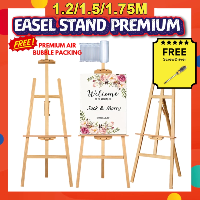 Msia Ready Pine Wood Stand 🔥𝟭𝟱𝟬/𝟭𝟳𝟱𝙘𝙢 Wood Easel Stand Art Sketch ...