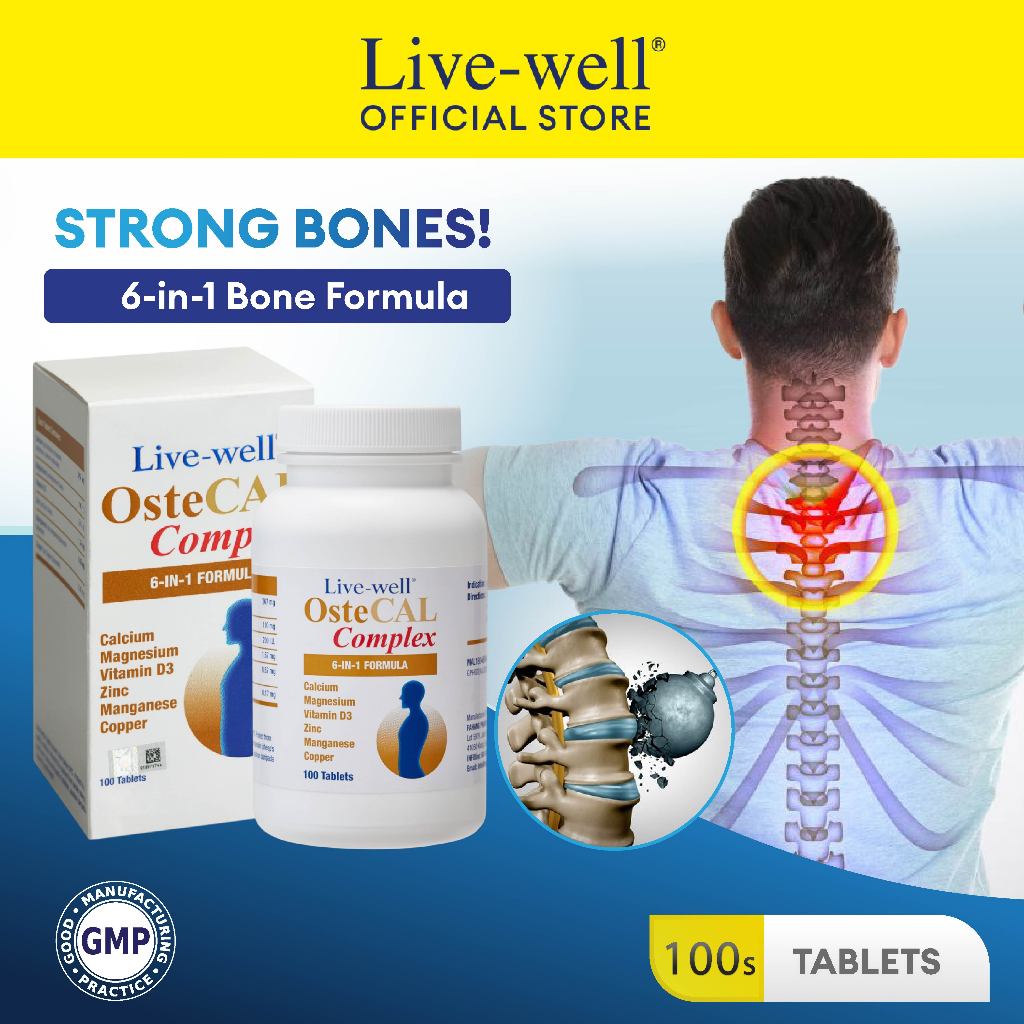 Live-well Ostecal Complex Supplement Bone Osteoporosis Formula ...