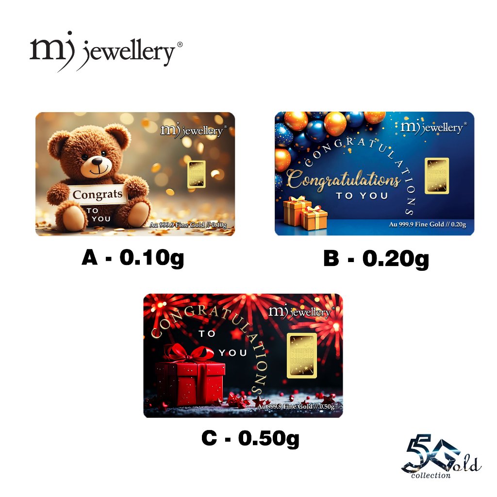 MJ Jewellery 5G Gold Collection 999.9/24K Congratulations Series Gold ...
