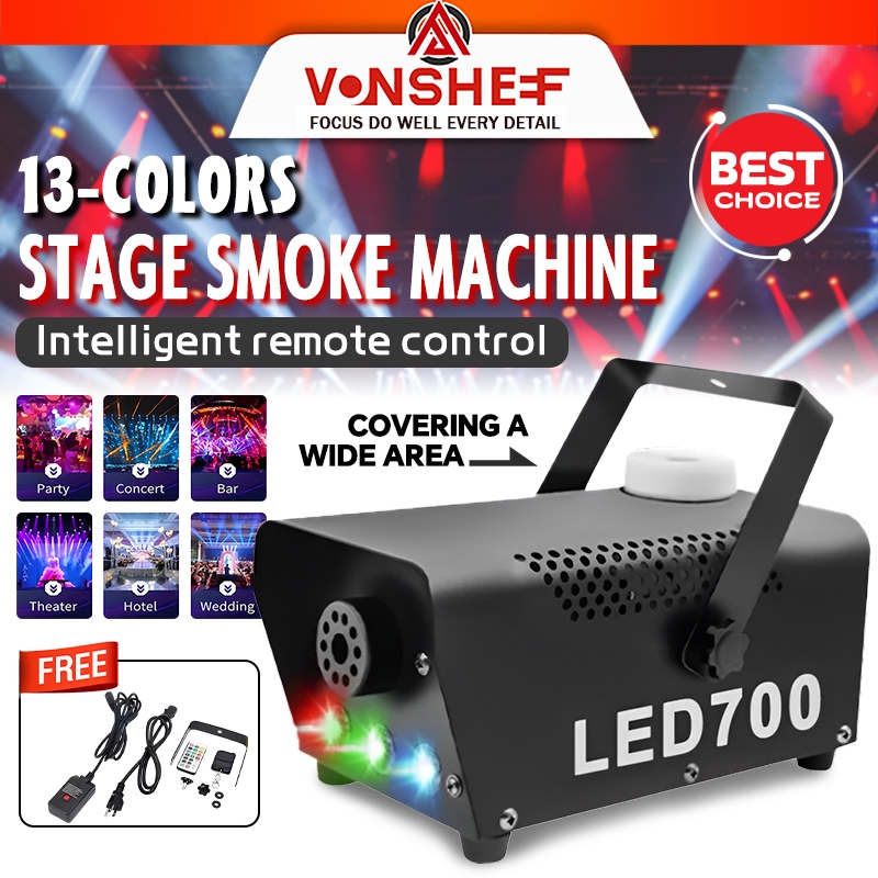 Smoke fog machine 13 Colorful LED Lights effects 700W Smoke fog machin ...
