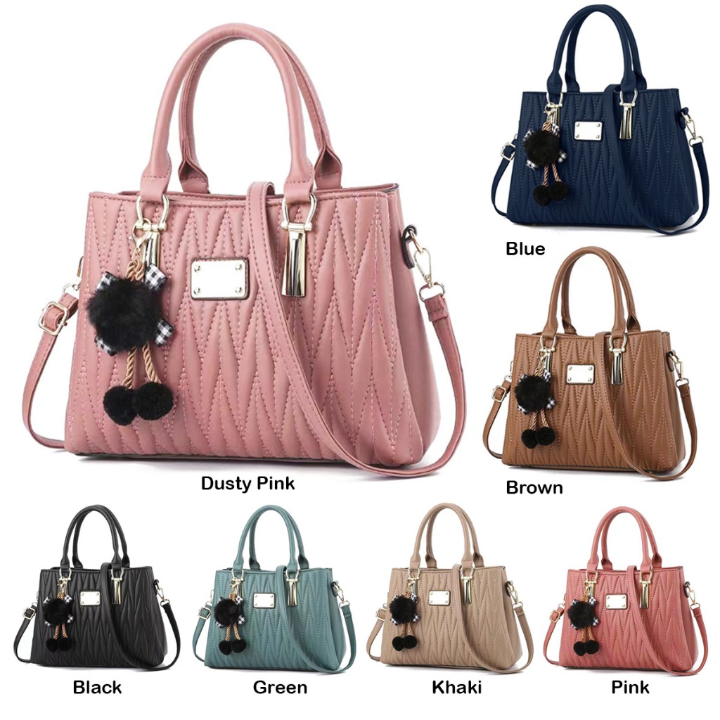 KABELKA Women Handbag Large Capacity Plain Embroidery Thread Shoulder Sling Bag Beg Tangan ...