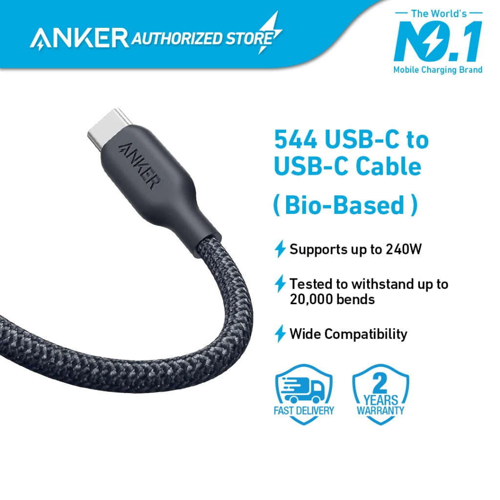 Anker 544 USB-C To USB-C Type C Fast Charging Cable (240W) | Shopee ...