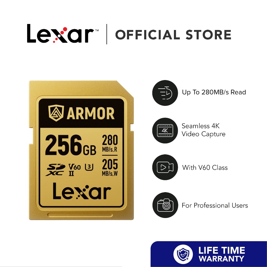 Lexar 128GB/256GB ARMOR GOLD SDXC™ UHS-II Memory Card | Shopee Malaysia