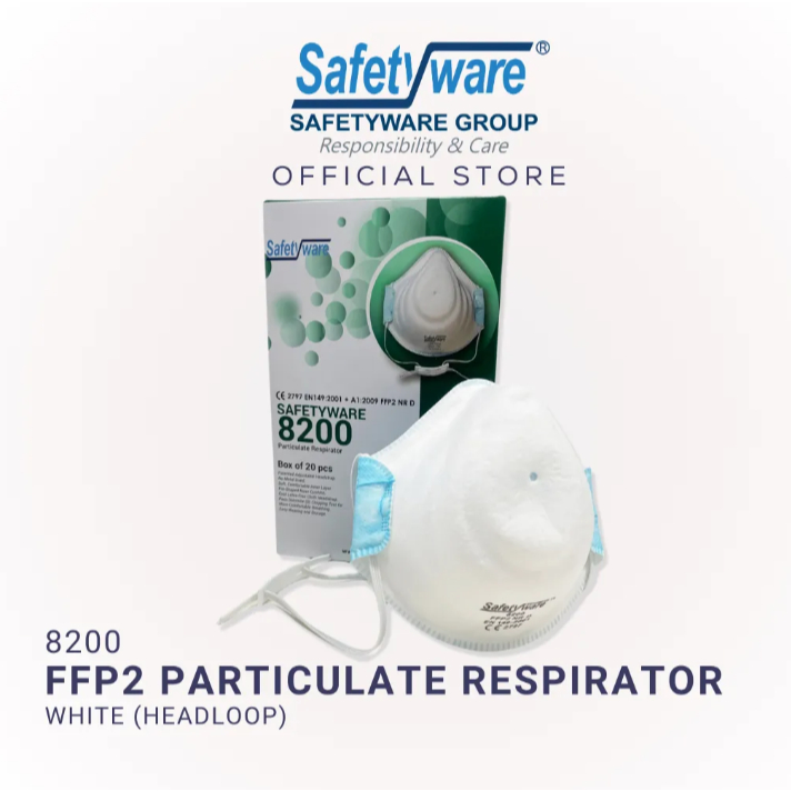 SAFETYWARE 8200 FFP2D Particulate Respirator Certified to SIRIM & CE I N95 Mask I SIRIM CE ...