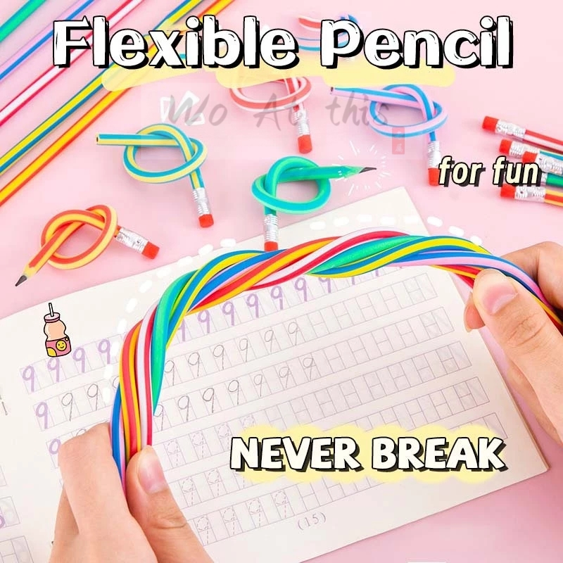 Soft Bendable Pencils Pencil with Eraser Stationery for Student Writing ...