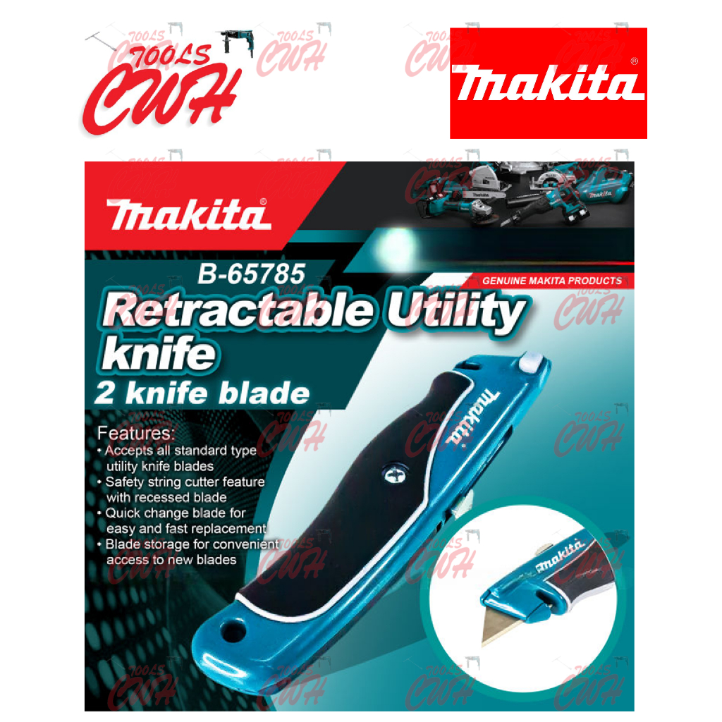 MAKITA B-65785 RETRACTABLE SELF RETRACTING UTILITY KNIFE CUTTER CUT ...