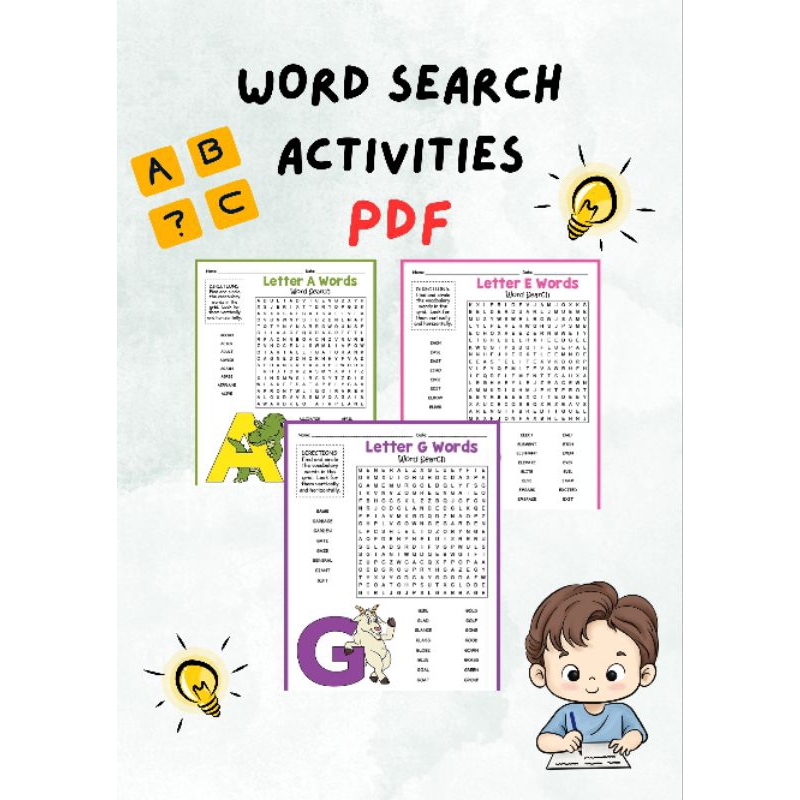 [PDF] Aktiviti Word Search Kanak-Kanak | Worksheet Cari Perkataan ...