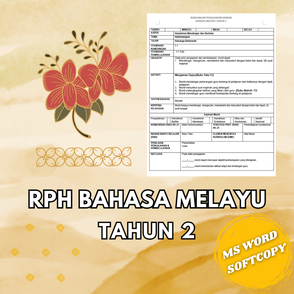 RPH Bahasa Melayu Tahun 2 2025/2026 Lengkap Untuk Setahun | Shopee Malaysia