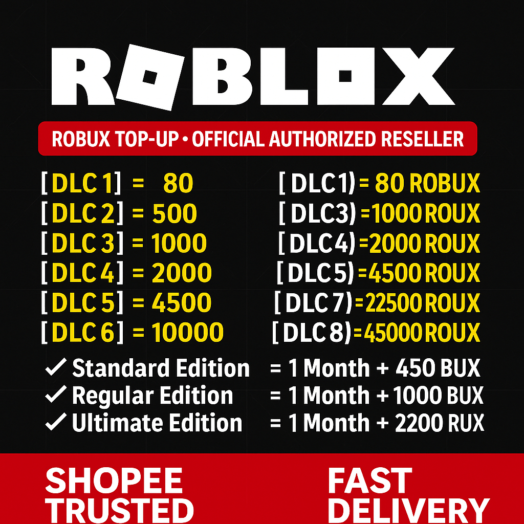 Roblox Robux All Amount - PC Game | Shopee Malaysia