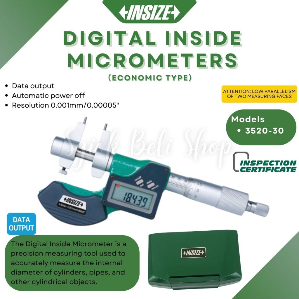 INSIZE DIGITAL INSIDE MICROMETER(WITH SETTING RING) INSIZE-3520-30 ...