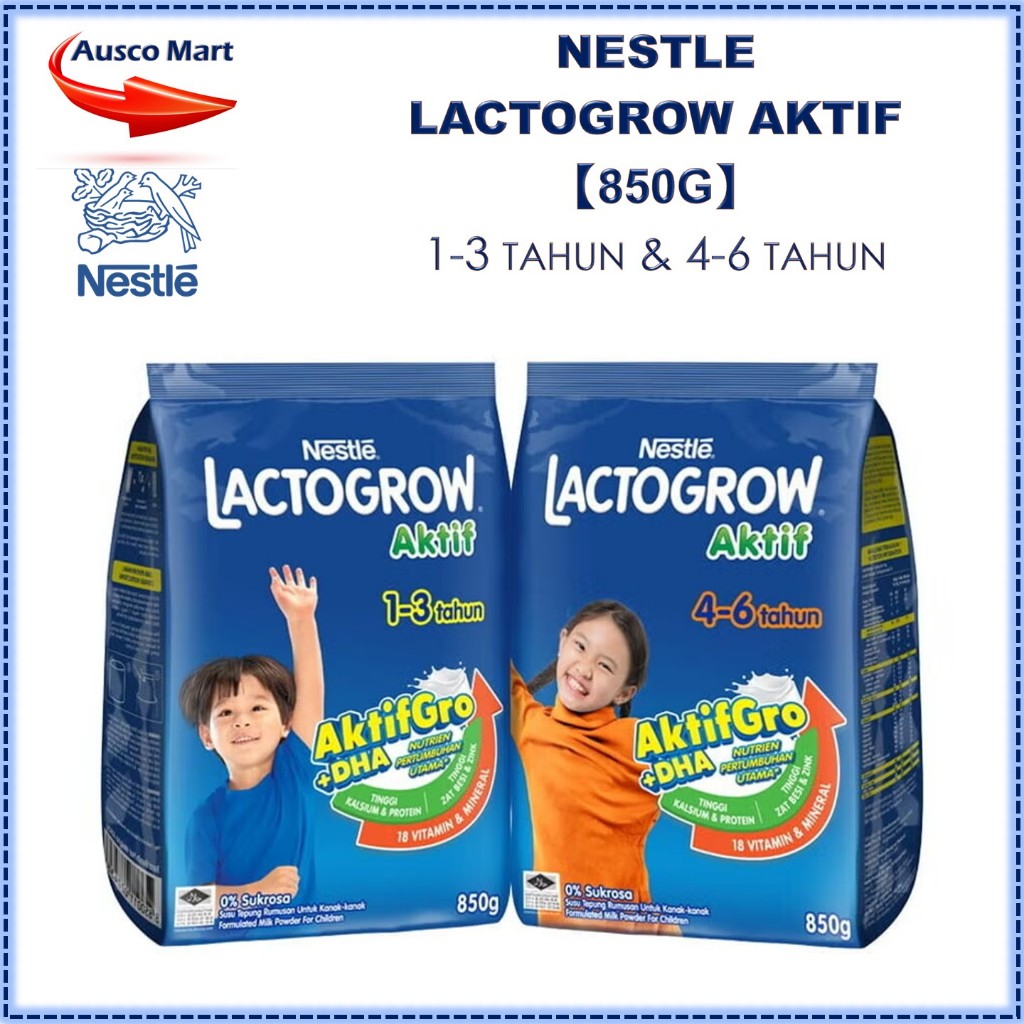 NESTLE LACTOGROW AKTIF 850G 【1-3 YRS/4-6YRS】【NEW STOCK】 | Shopee Malaysia