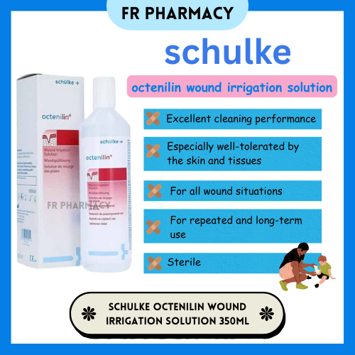 SCHULKE OCTENILIN WOUND IRRIGATION SOLUTION 350ML. EXPIRY DATE : 09/ ...