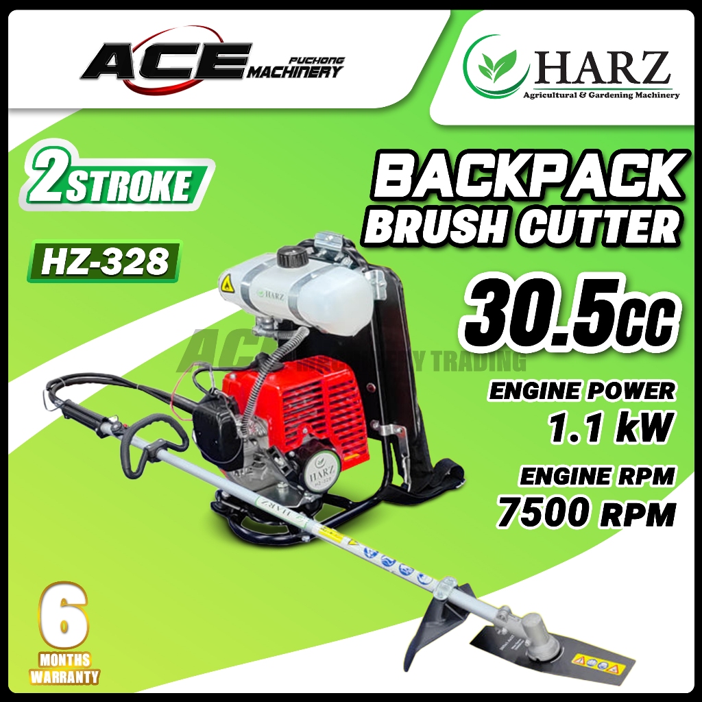 [HARZ] HZ-328 GASOLINE 2-STROKE BACKPACK BRUSH CUTTER 30.5CC BACKPACK ...