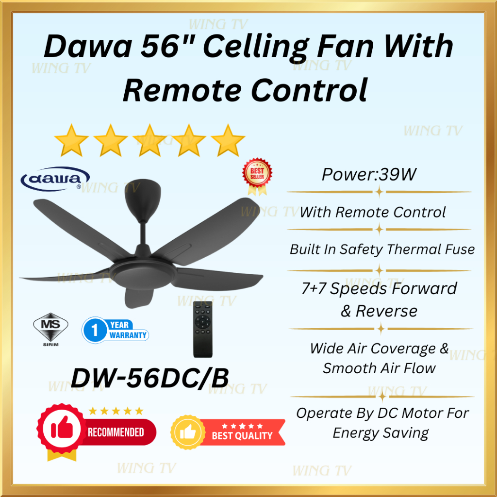 DAWA 56" Celling Fan With Remote Control / BABY Celling Fan 42" With ...