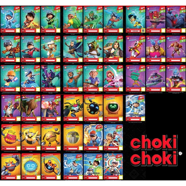 KAD CHOKI CHOKI BOBOIBOY | Shopee Malaysia