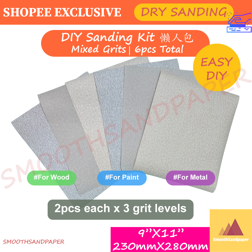 Sandpaper Sheets DIY Starter Kit 懒人包 | Mixed Grit 80–600 | For Wood ...