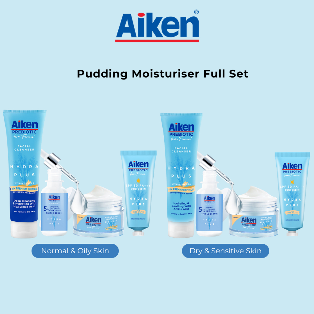 AIKEN Moisture Boost Pudding Moisturiser Full Skincare Bundle| 5X ...