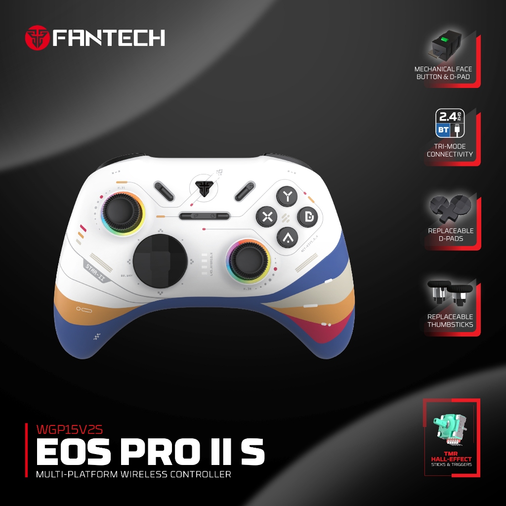 FANTECH WGP15v2s EOS Pro II Wireless Multi-Platform Hall-Effect Gamepad ...