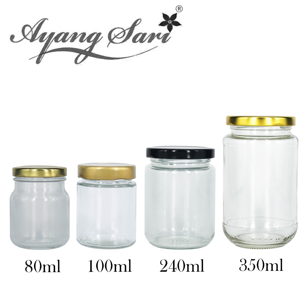 Air Tight Round Glass Jar 20/40/80/100/165/200/240/350ML/Botol Jar Kaca | Shopee Malaysia
